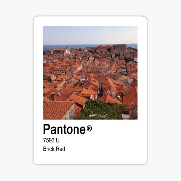 "Pantone Brick Red" Sticker for Sale by CameraO | Redbubble