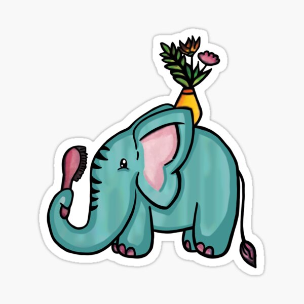 "Tiny blue elephant " Sticker for Sale by babysnaily | Redbubble