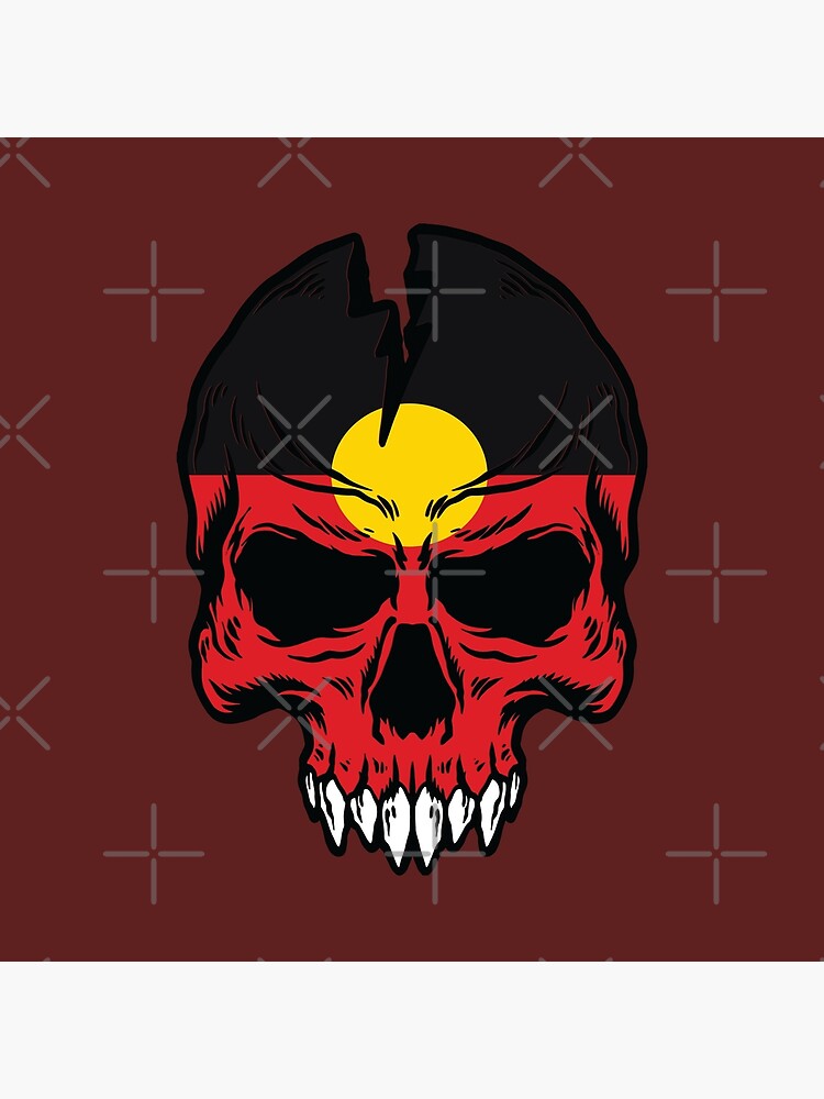 "Australian native aboriginal flag skull head" Art Print for Sale by ...