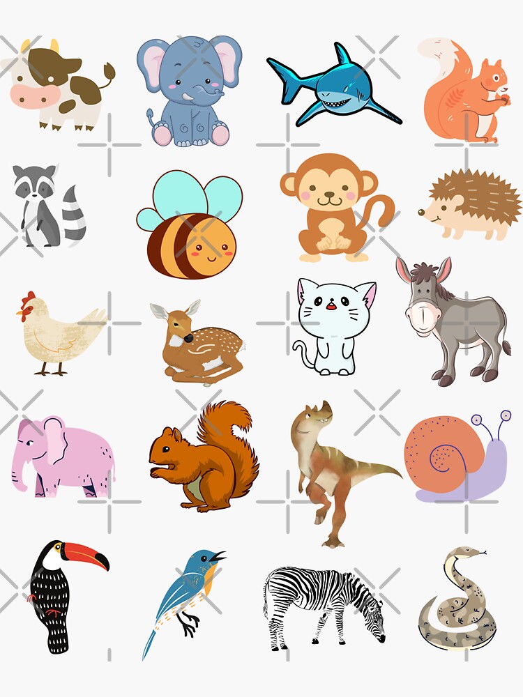 "*choose large sticker!* Mega Cute Animals #1 " Sticker for Sale by ...