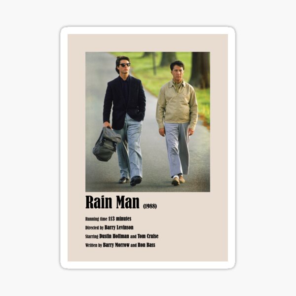 "Rain Man movie poster" Sticker for Sale by Jaget | Redbubble