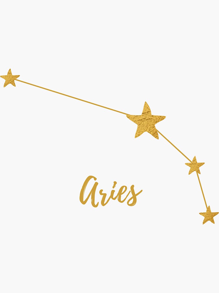 "Aries star sign in golden constellation" Sticker for Sale by ...