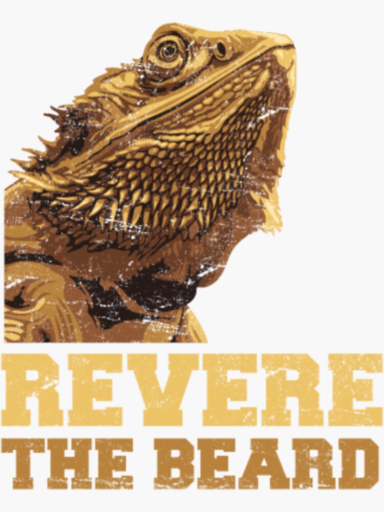 "Revere The Beard Funny Bearded Dragon Owner Beardi" Sticker for Sale ...