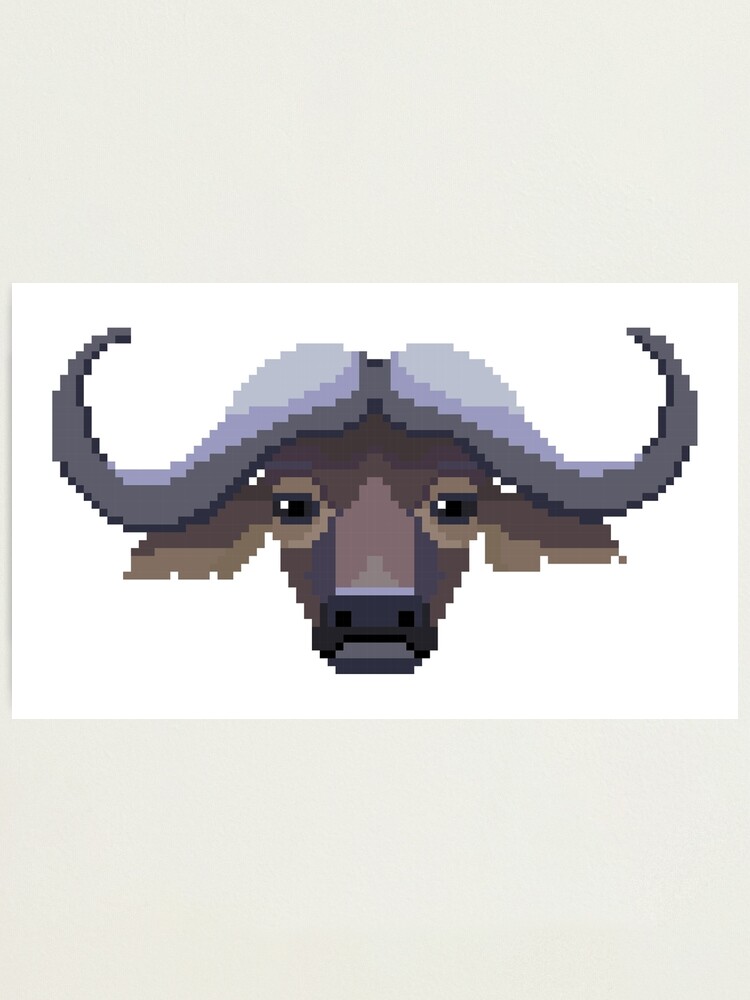 "The head of a African Buffalo. Pixel art style. Vector illustration ...