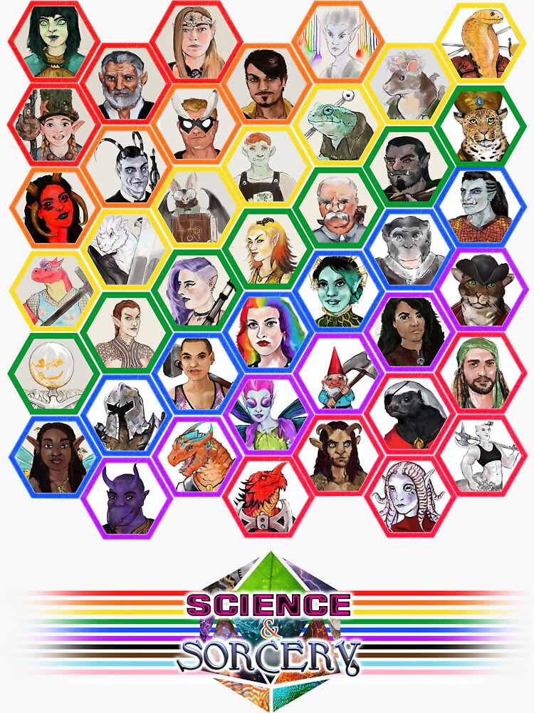 "Science & Sorcery All-Stars" Sticker for Sale by ScienceNSorcery ...