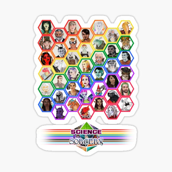 "Science & Sorcery All-Stars" Sticker for Sale by ScienceNSorcery ...
