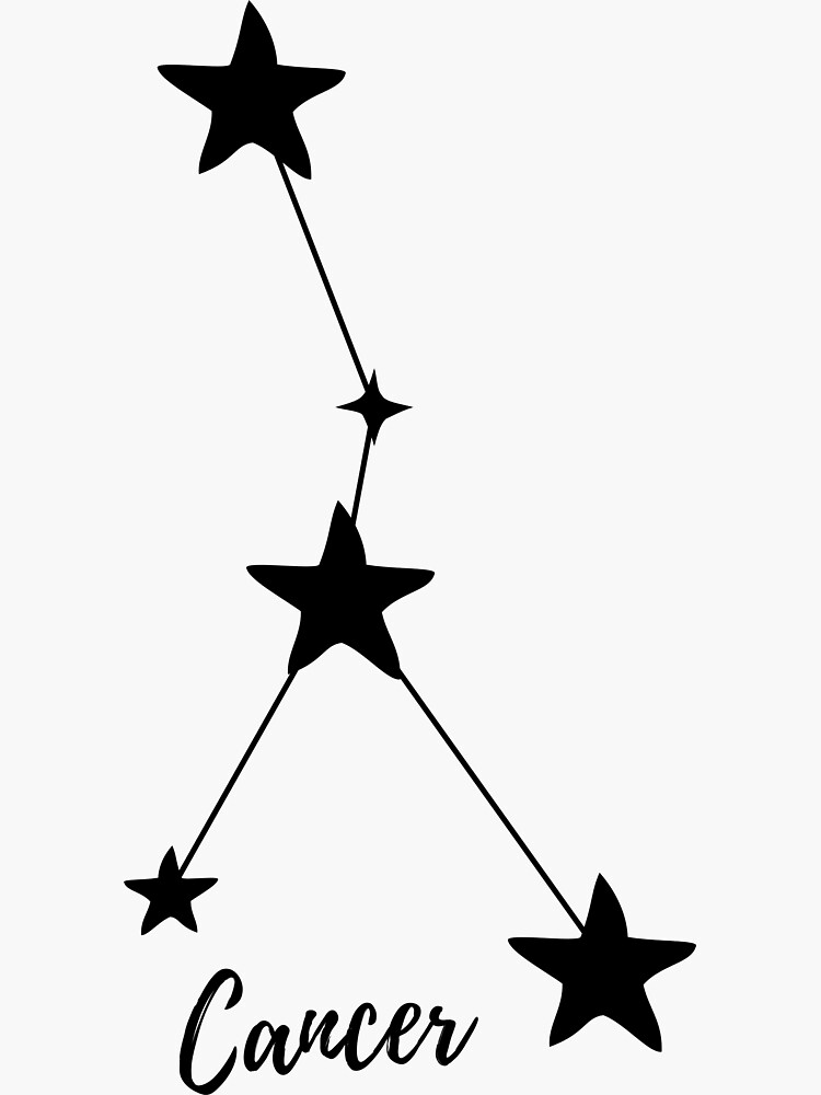 "Cancer star sign in black constellation" Sticker for Sale by ...