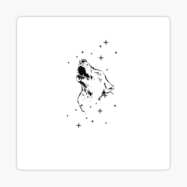 "BLACK AND WHITE WOLF" Sticker for Sale by jsebouvi | Redbubble