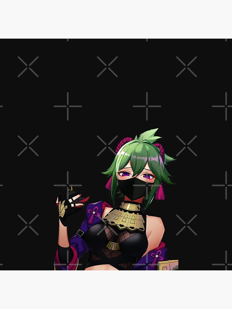 "Kuki Shinobu Genshin Impact Chibi Stickers Set Sticker" Throw Pillow ...