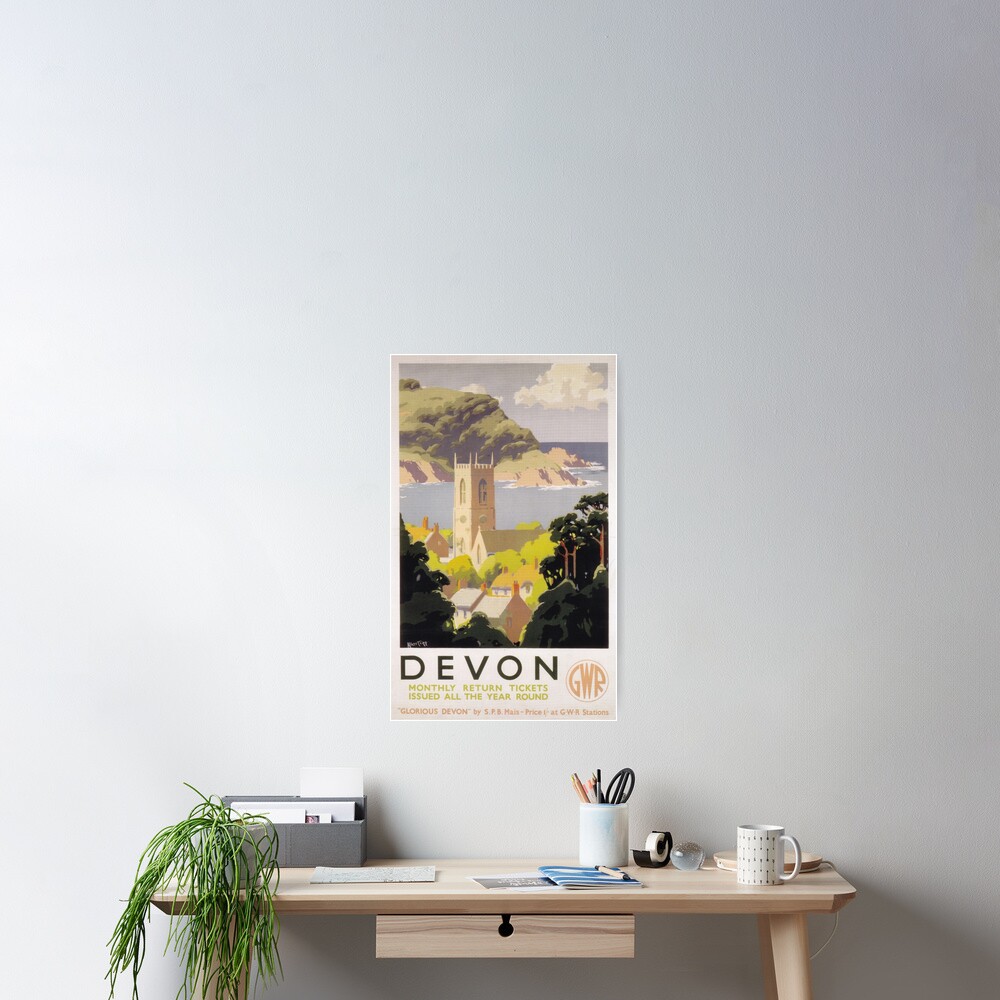 "Devon - GWR - Vintage Railway Travel Poster - 1930s" Poster for Sale ...