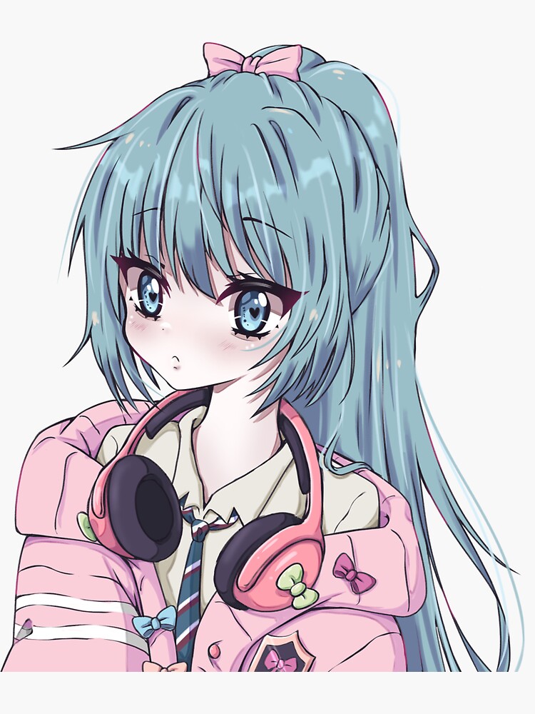 "Hatsune Miku ribbon girl " Sticker for Sale by Airii- | Redbubble