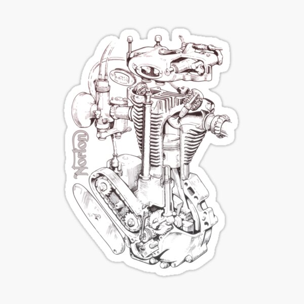 "classic bike engine" Sticker for Sale by awangawangaja | Redbubble