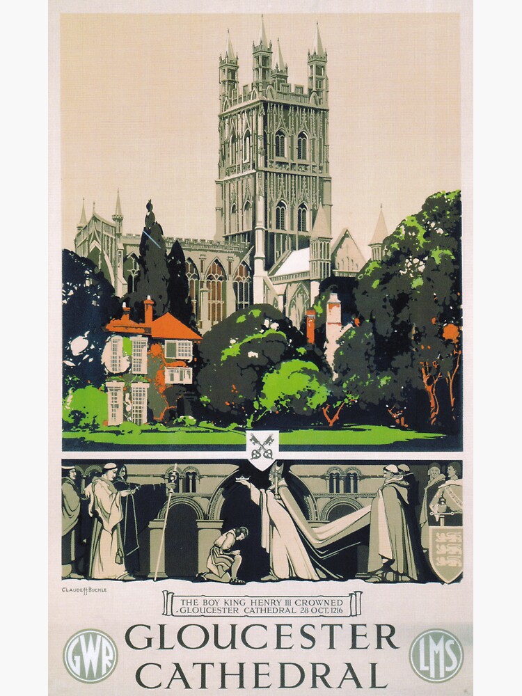 "Gloucester Cathedral - GWR,LMS - Vintage Railway Travel Poster - 1923 ...