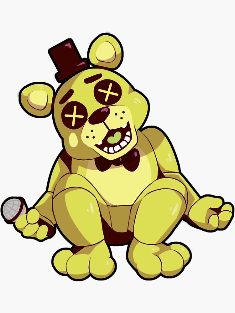 "Golden Freddy" Sticker for Sale by Fizzy Creations | Redbubble