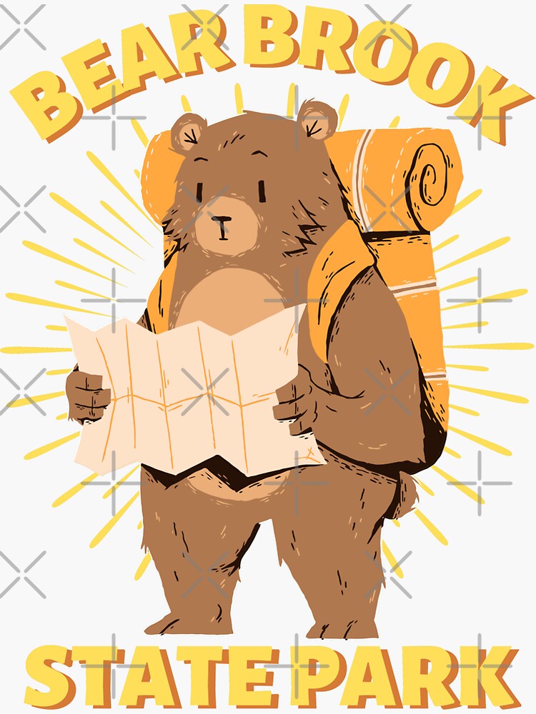 "Bear Brook State Park Camping Bear" Sticker for Sale by caringiscool ...