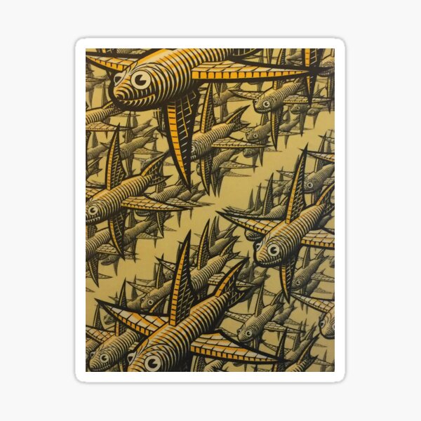 " M.C. Escher" Sticker for Sale by EDUOARDOART | Redbubble