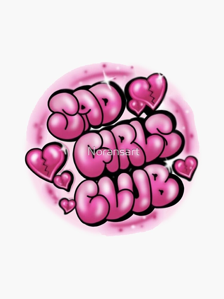 "sad girls club" Sticker for Sale by Noransart | Redbubble