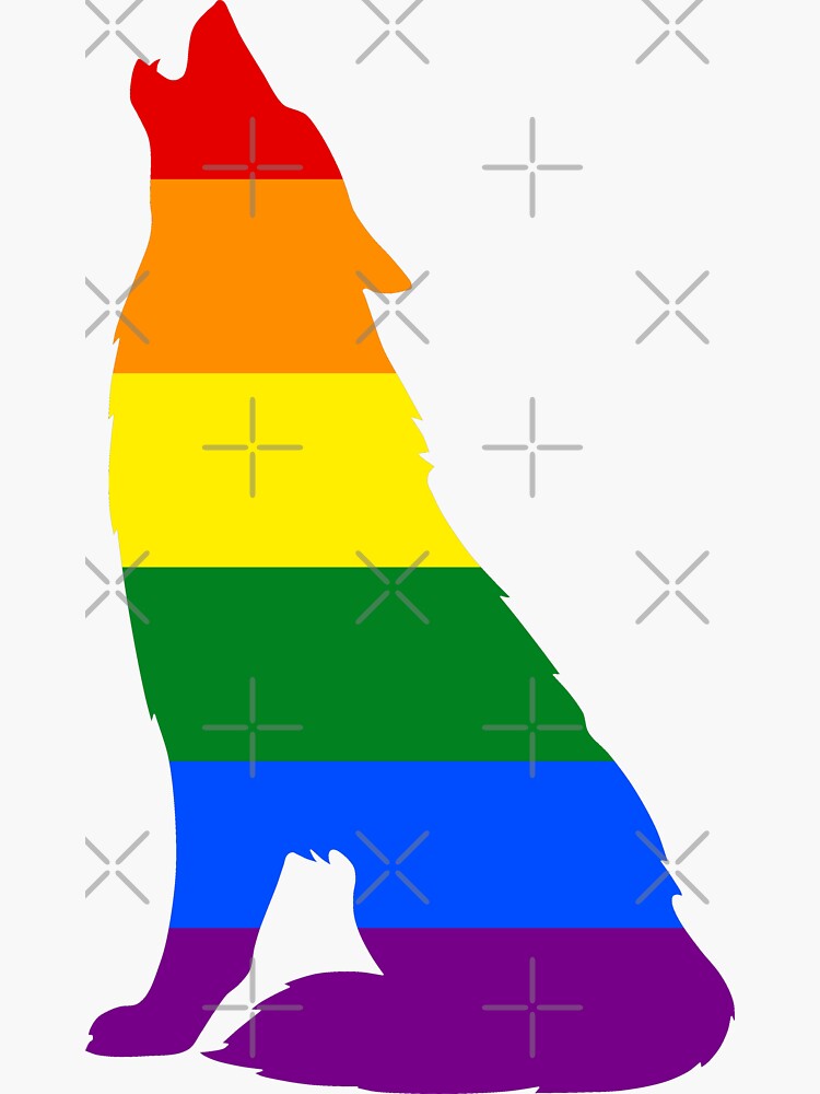 "Classic Rainbow Pride Wolf" Sticker for Sale by MMwolfdogden | Redbubble
