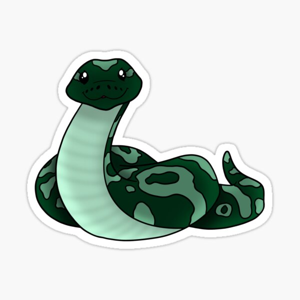 "Cute green snake" Sticker for Sale by ManiCreates | Redbubble