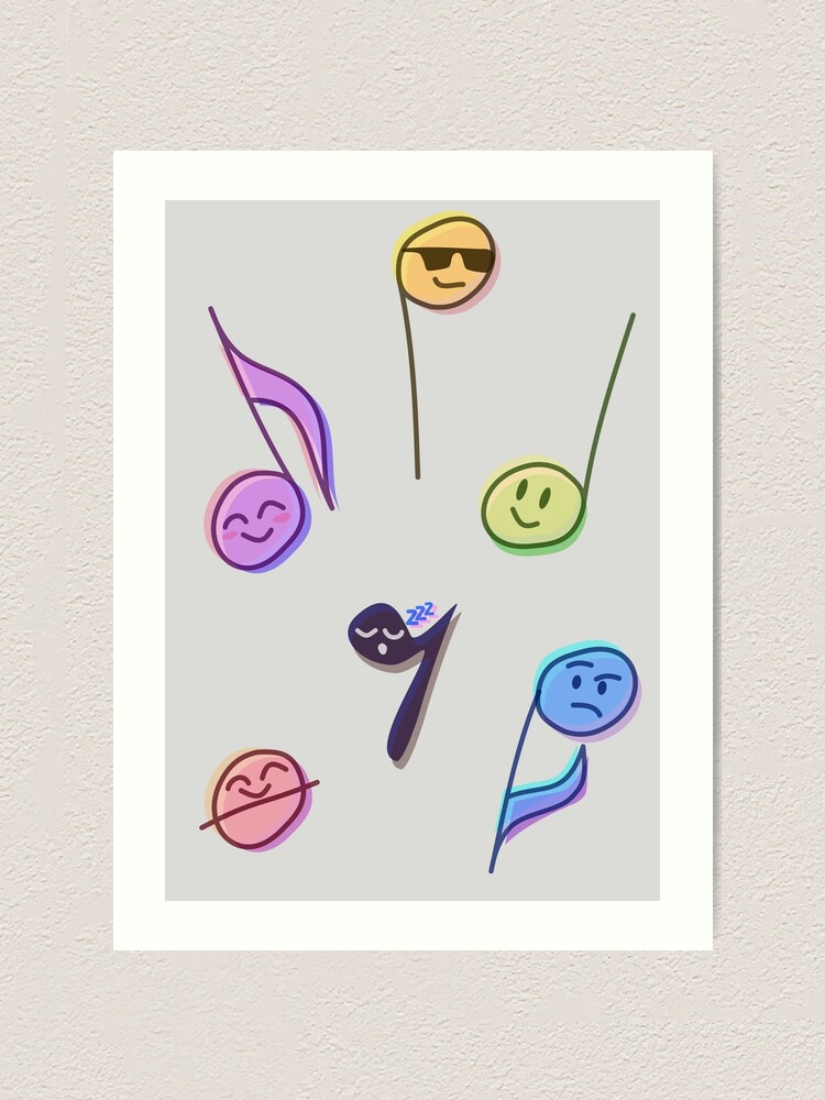 "Happy Music Note Sticker Pack" Art Print for Sale by Five17 | Redbubble