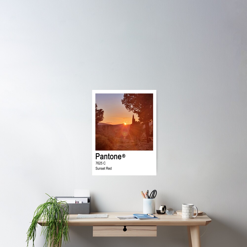 "Pantone Sunset Red" Poster for Sale by CameraO | Redbubble