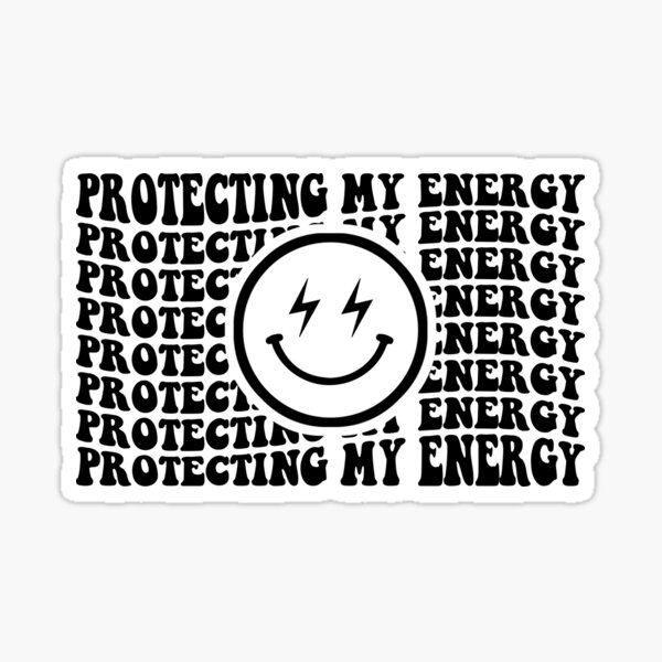 "Protecting My Energy Retro Groovy Vintage" Sticker for Sale by ...