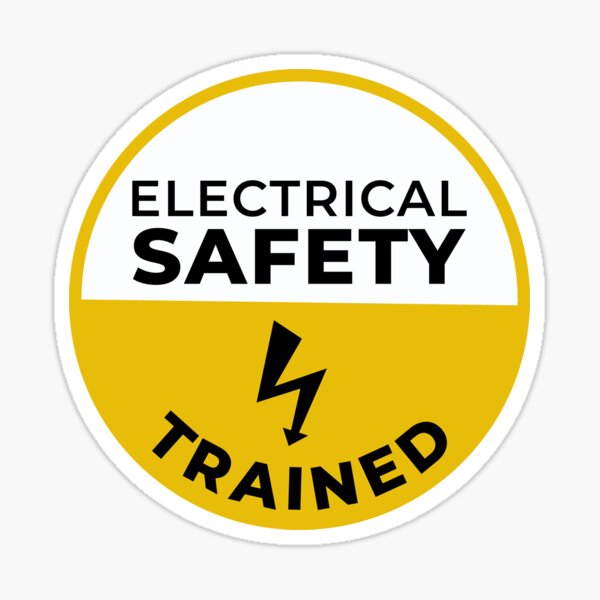 "certified trained electrician, electrical safety" Sticker for Sale by ...