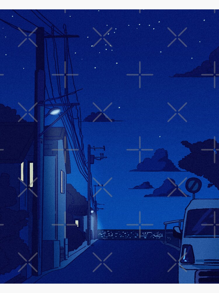 "Late night Aesthetic" Sticker for Sale by Roomzi | Redbubble