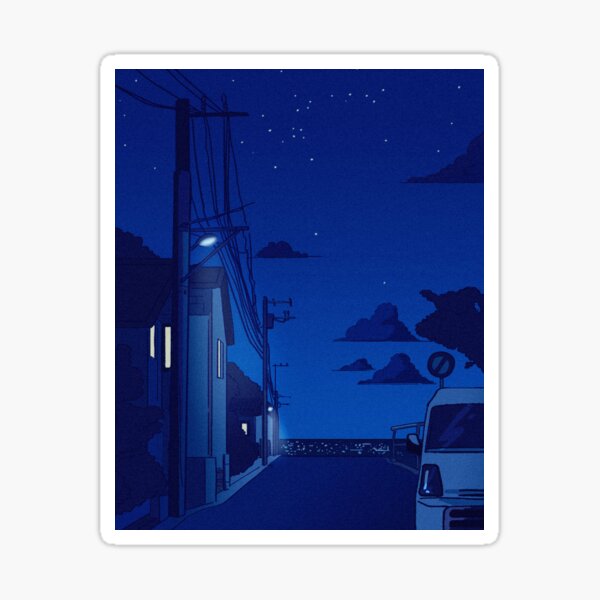 "Late night Aesthetic" Sticker for Sale by Roomzi | Redbubble