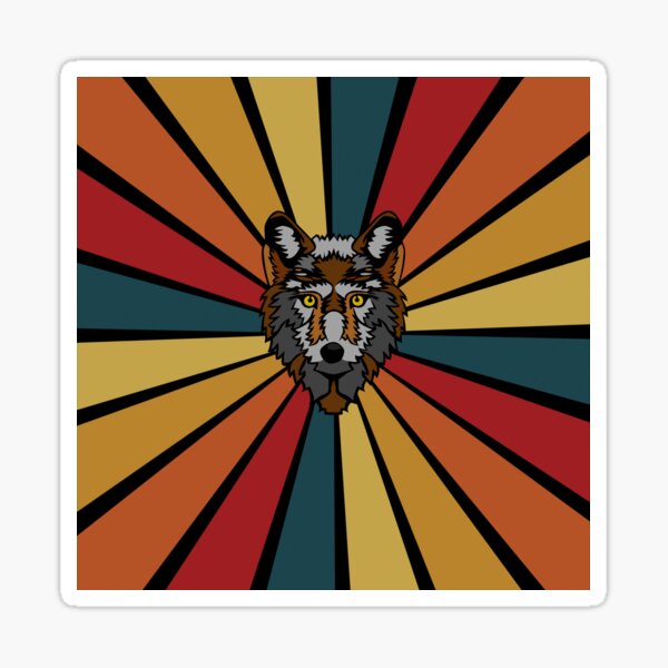 "RETRO WOLF" Sticker for Sale by NjClothing | Redbubble