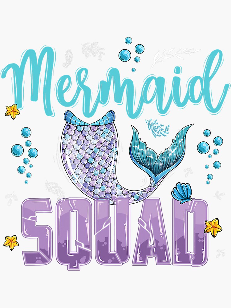 "Mermaid Squad party Mermaid Birthday matching Set Family" Sticker for ...