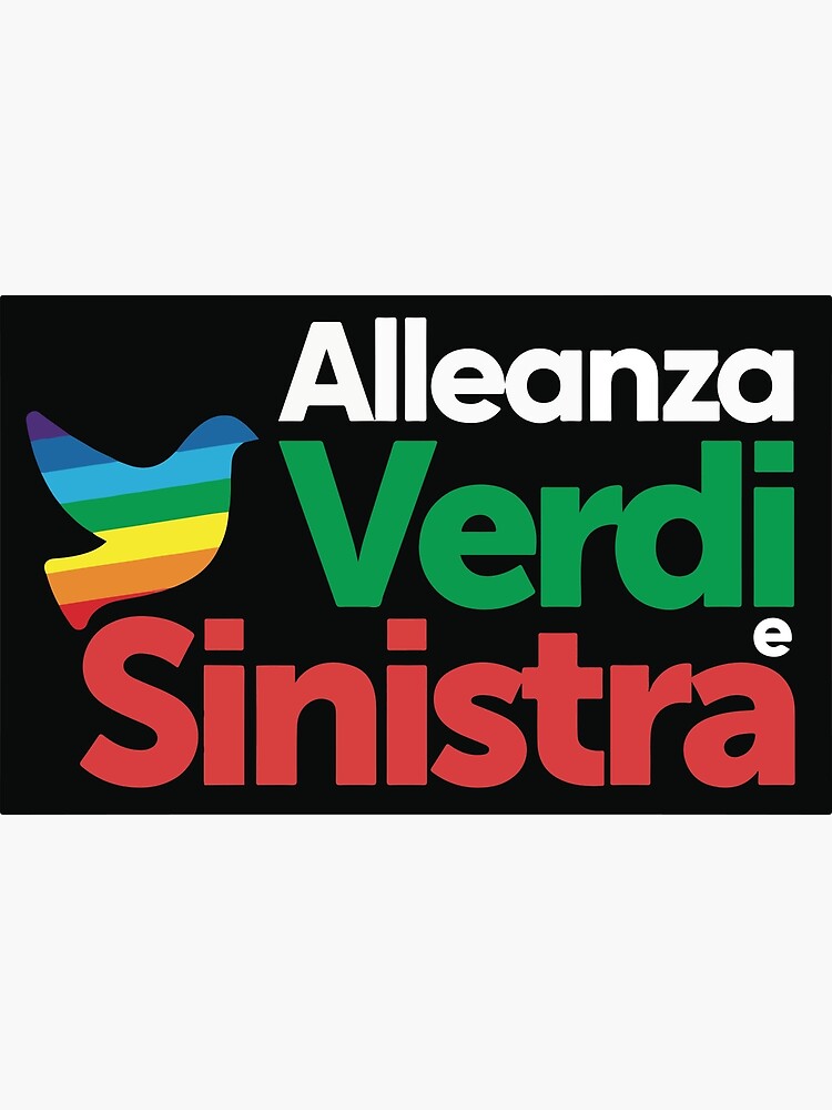 "Alleanza Verdi e Sinistra - AVS, black background, logo on back ...