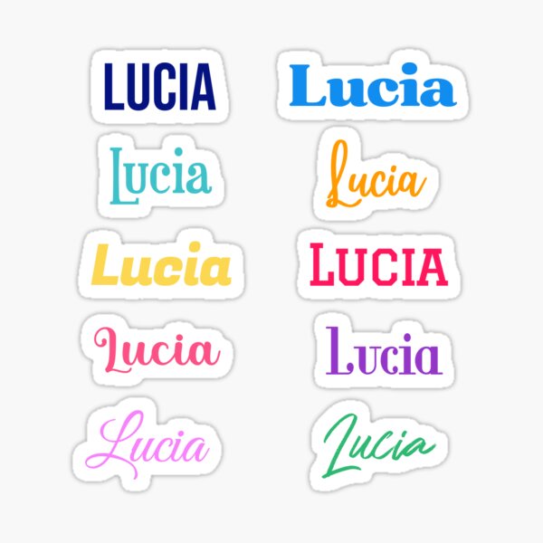 "Lucia - Baby Names Girls Unique - Personalized Gift For Her -" Sticker ...