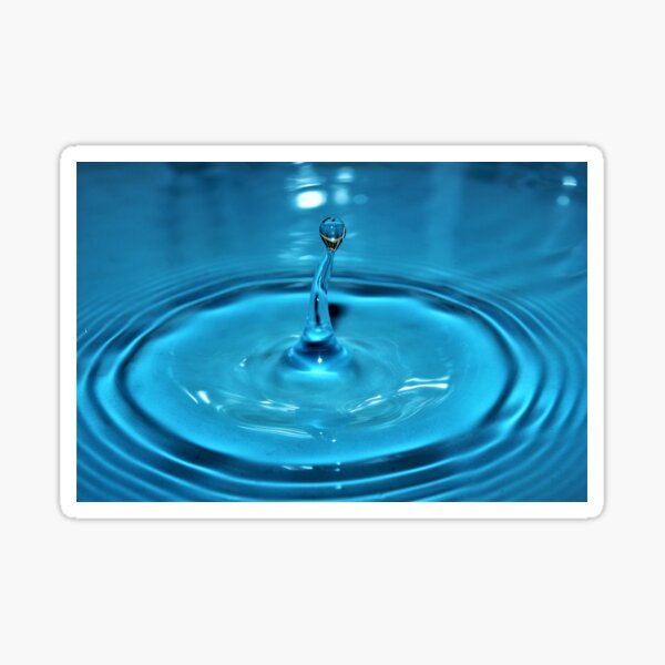 "water drop splash with blue ripples background" Sticker for Sale by ...