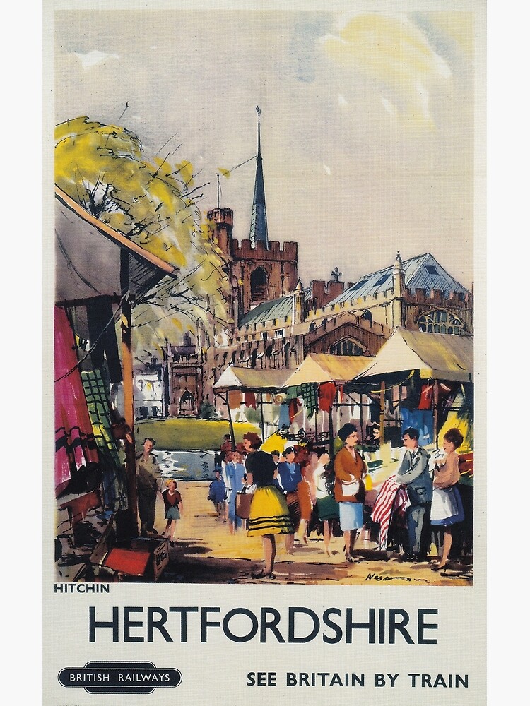 "Hitchin, Hertfordshire - BRER - Vintage Railway Travel Poster - 1955 ...