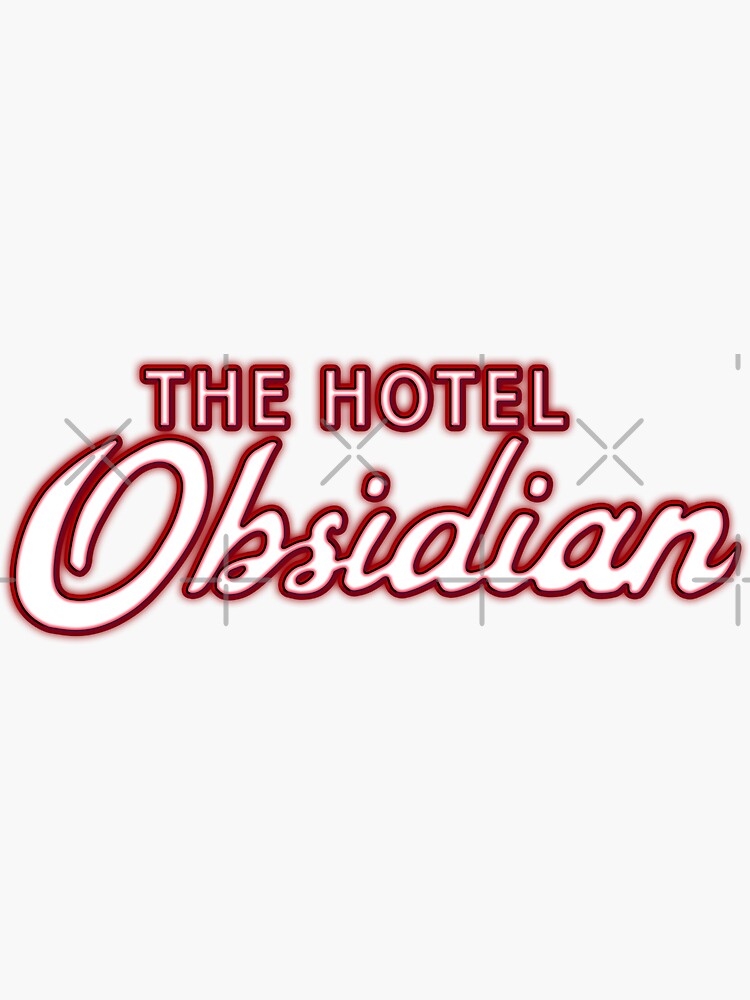 "THE HOTEL OBSIDIAN. THE UMBRELLA ACADEMY. NEON SIGN STYLE" Sticker for ...