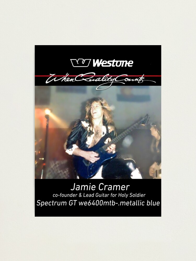 Fotodruck for Sale mit "Westone Gitarren Jamie Cramer von Holly Soldier ...