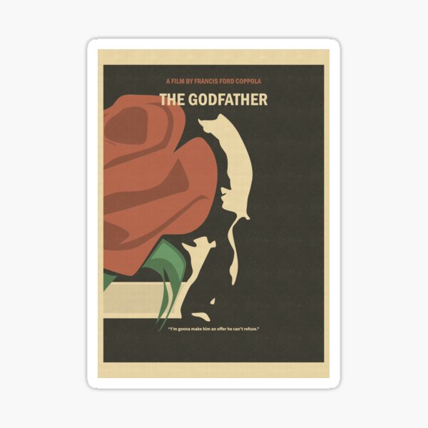 "The Godfather 1972 Minimalist Movie Poster" Sticker for Sale by ...