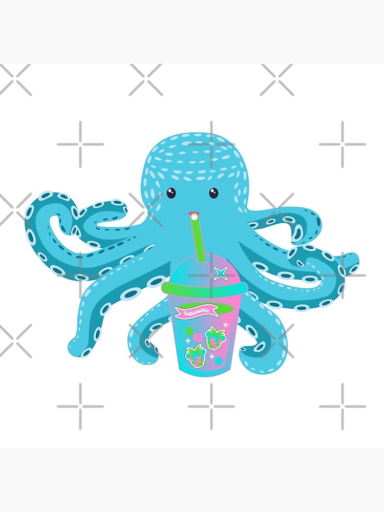 "Boba Drinking Octopus" Poster for Sale by tmdaliggr | Redbubble