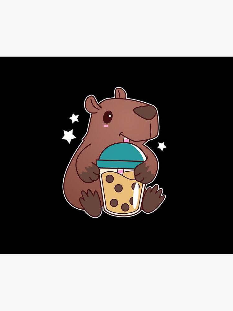 "CUTE KAWAII CAPYBARA DRINKING BUBBLE TEA BOBA CAPIBARA" Mouse Pad for ...