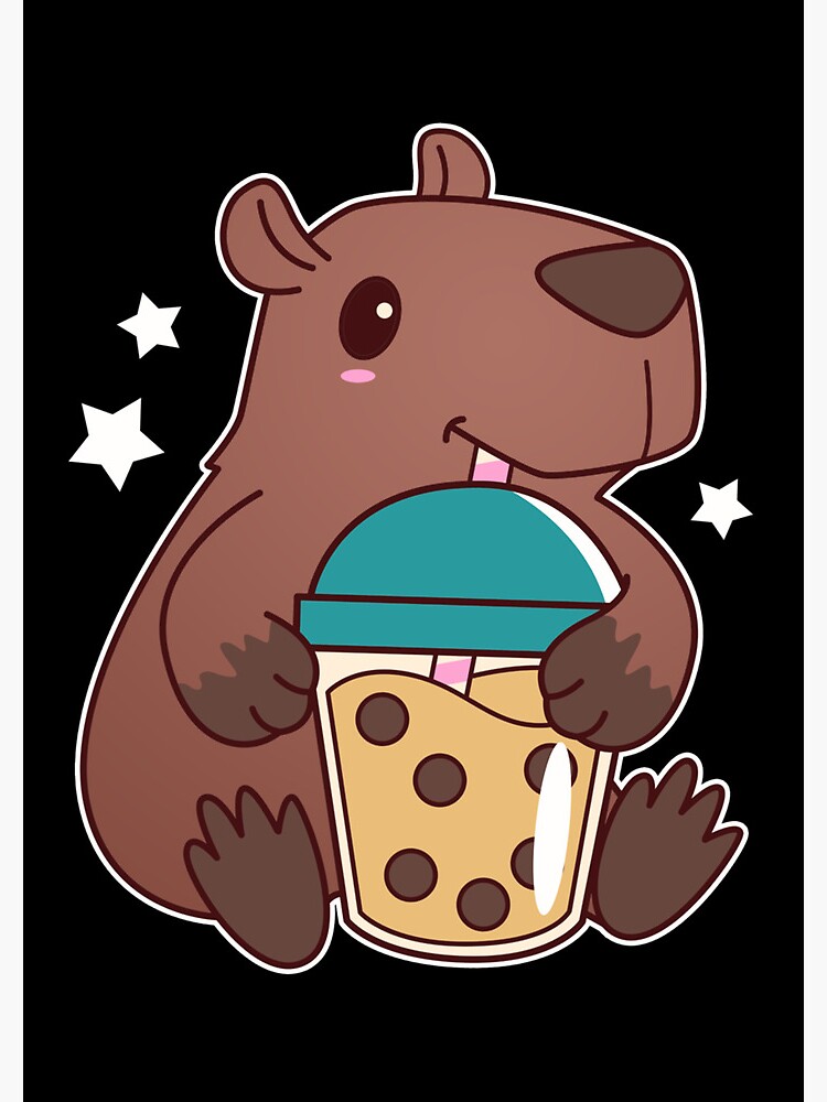 "CUTE KAWAII CAPYBARA DRINKING BUBBLE TEA BOBA CAPIBARA" Journal for ...