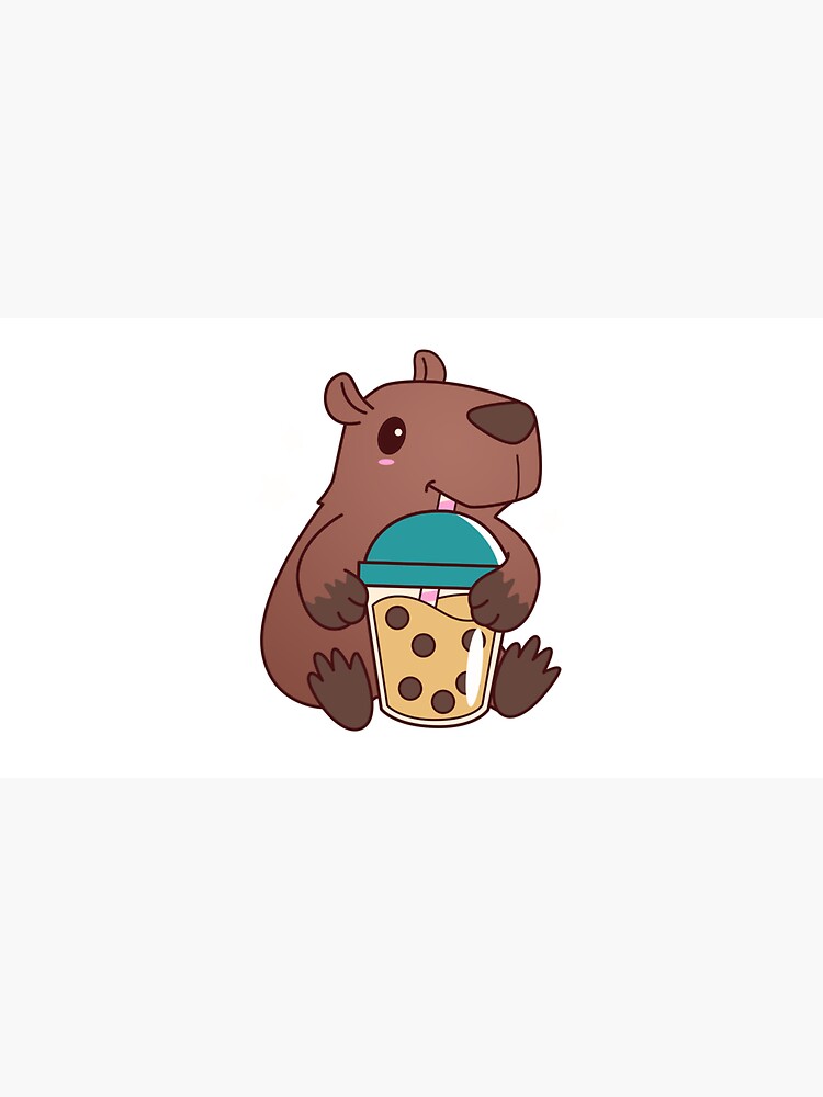 "CUTE KAWAII CAPYBARA DRINKING BUBBLE TEA BOBA CAPIBARA" Cap for Sale ...