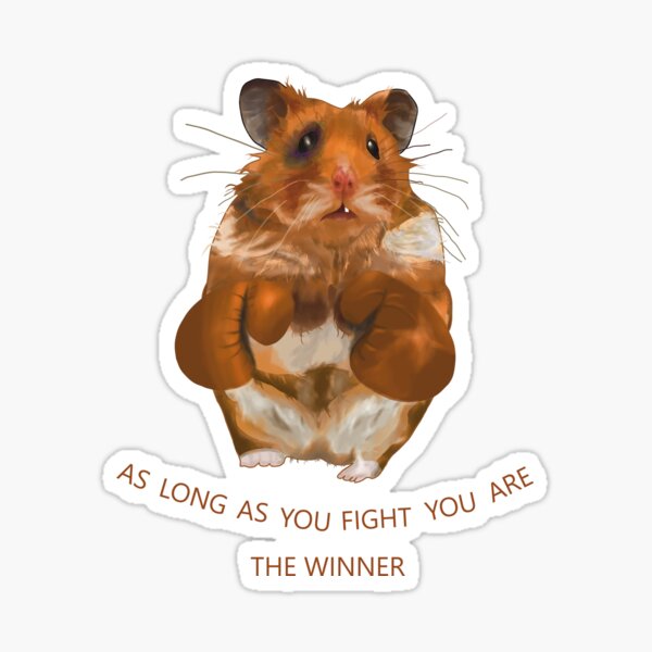 "hamster fighter" Sticker for Sale by gardentree | Redbubble