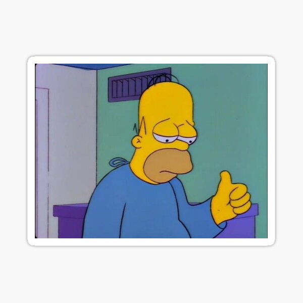"Sad Homer" Sticker for Sale by AestheticAnimee | Redbubble