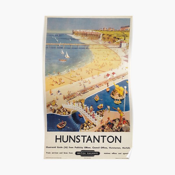"Hunstanton, Norfolk - BR- Vintage Railway Travel Advert - 1950s ...