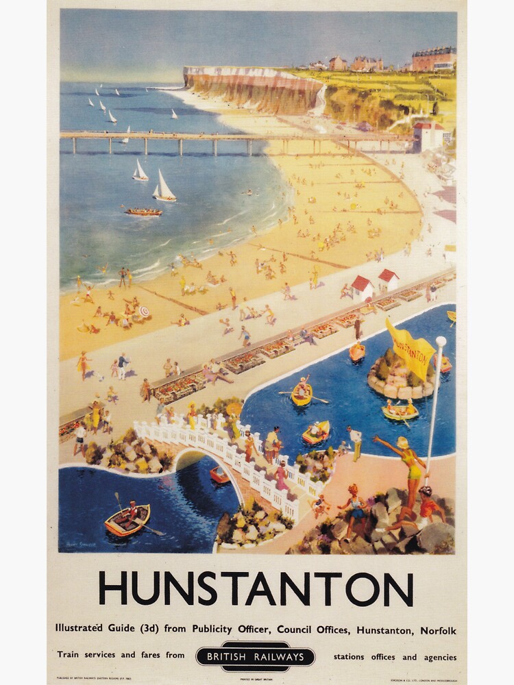 "Hunstanton, Norfolk - BR- Vintage Railway Travel Advert - 1950s ...