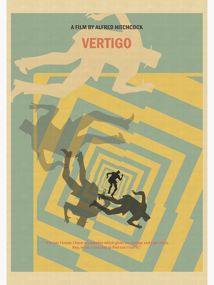 "Vertigo 1958 Minimalist Movie Poster" Sticker for Sale by kajiprints ...
