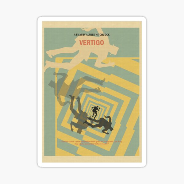"Vertigo 1958 Minimalist Movie Poster" Sticker for Sale by kajiprints ...