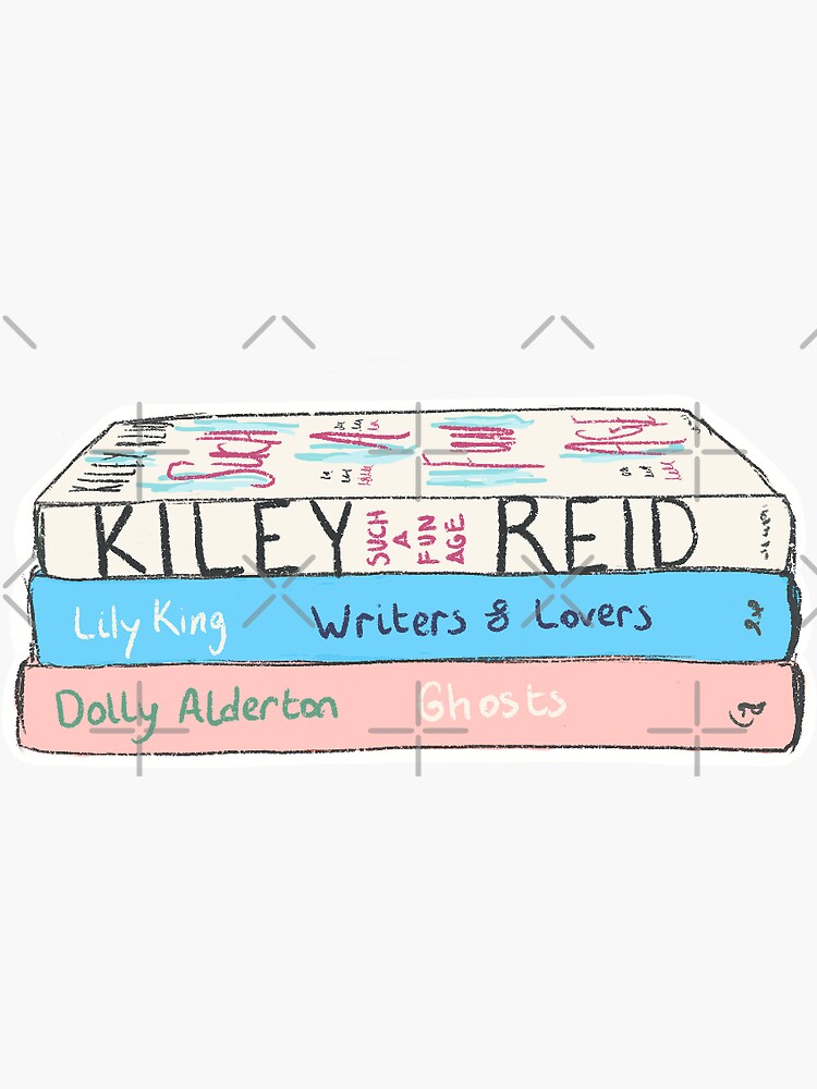 "Contemporary Fiction/Literary Fiction Book Stack Illustration" Sticker ...