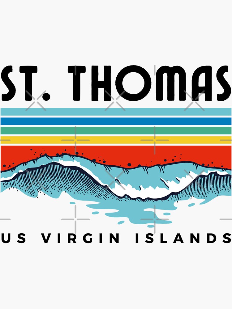 "St. Thomas, US Virgin Islands. Colorful Beach Retro Wave " Sticker for ...